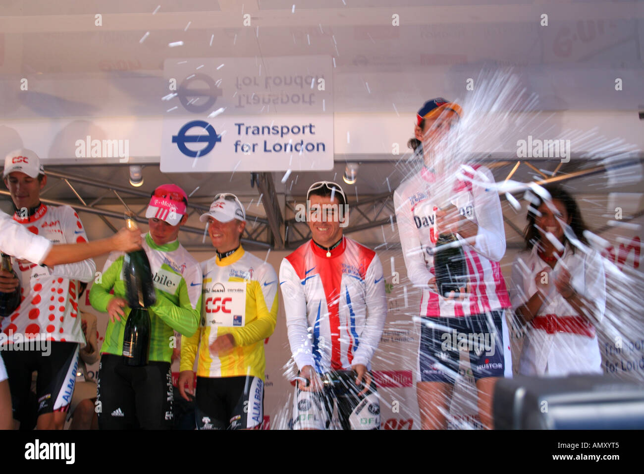 The winners on the podium, Tour of Britain 2006 Stock Photo - Alamy