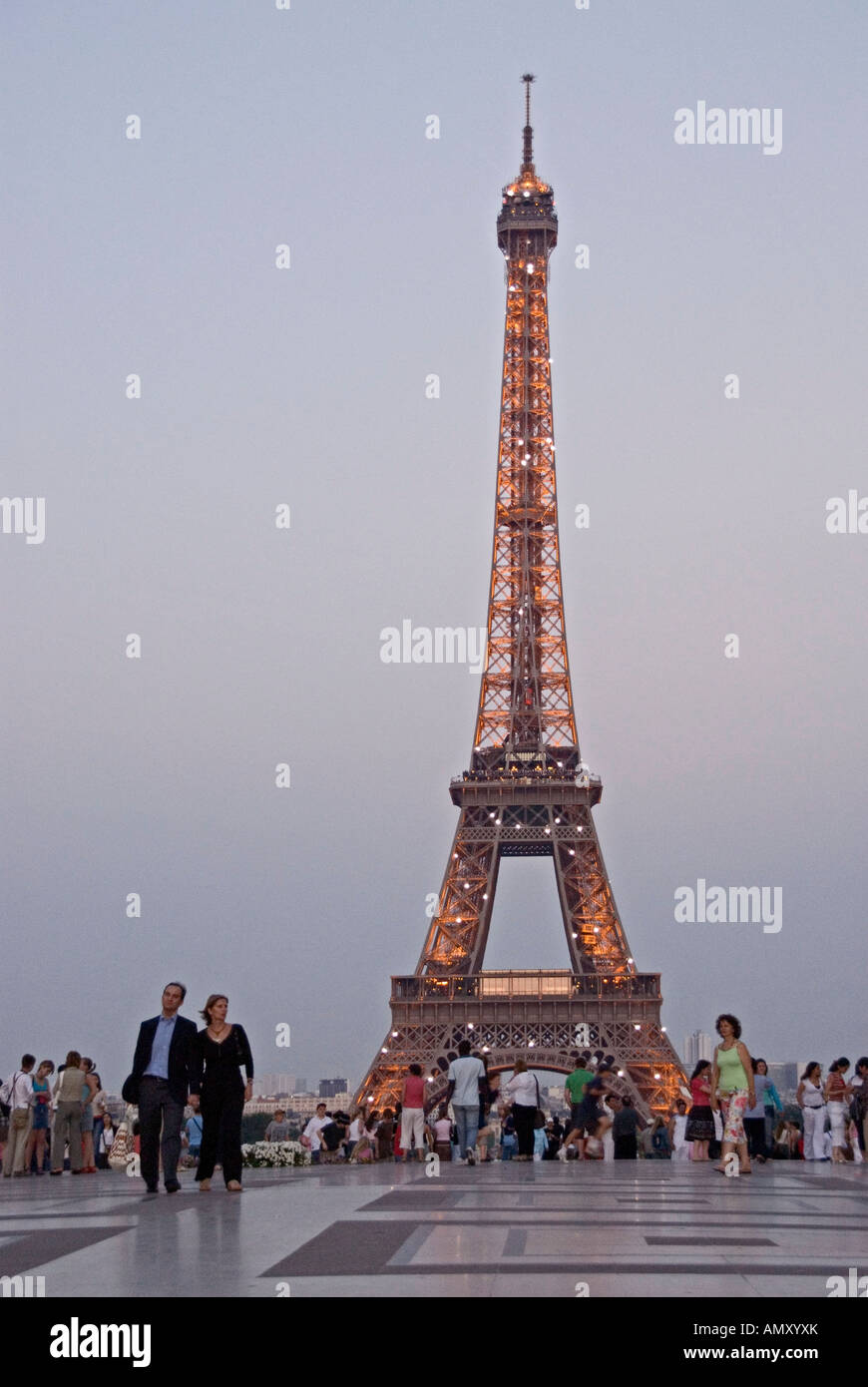 Tourists in front of tower Eiffel Tower Paris France Stock Photo - Alamy
