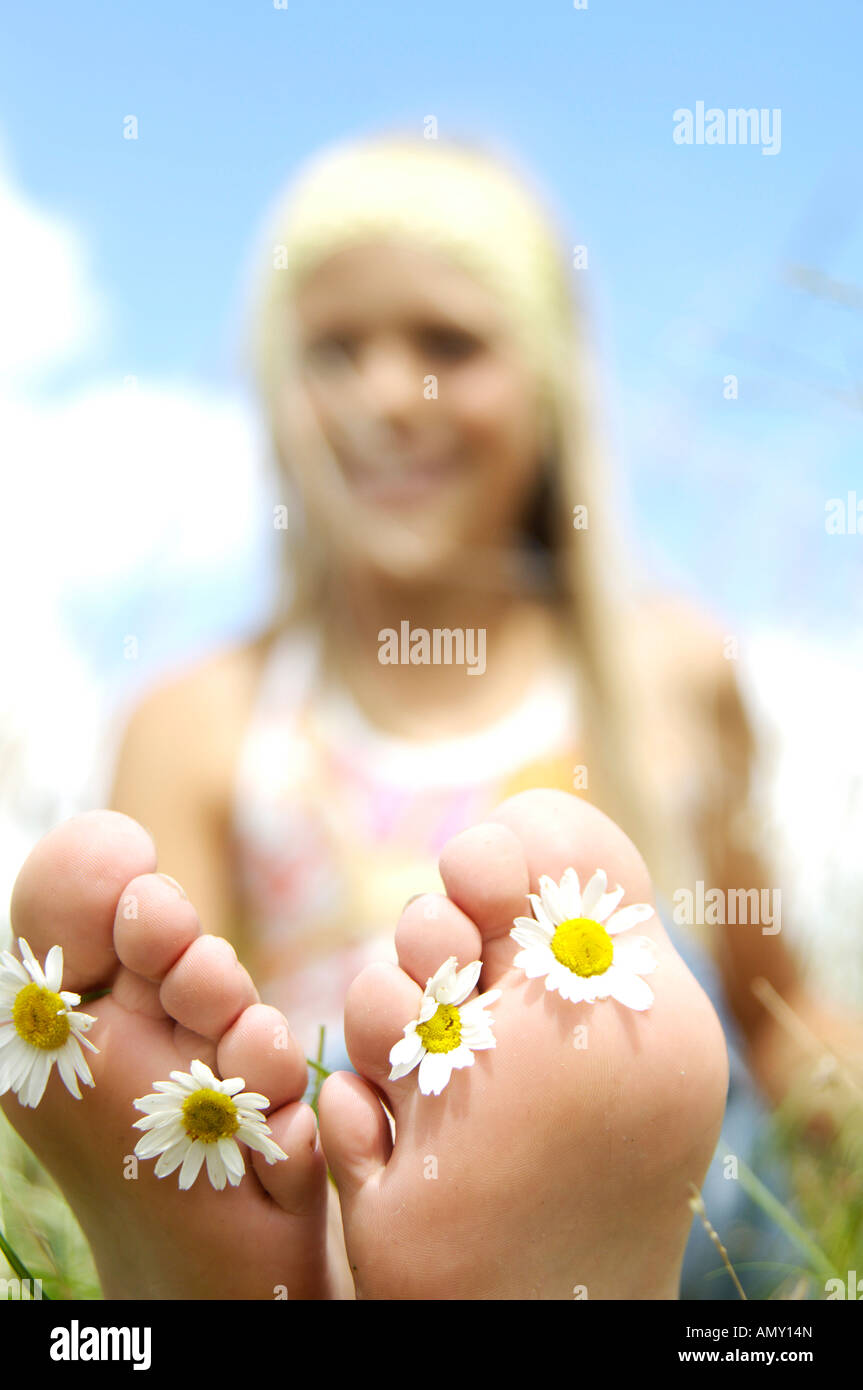 Blonde feet soles hi-res stock photography and images - Alamy