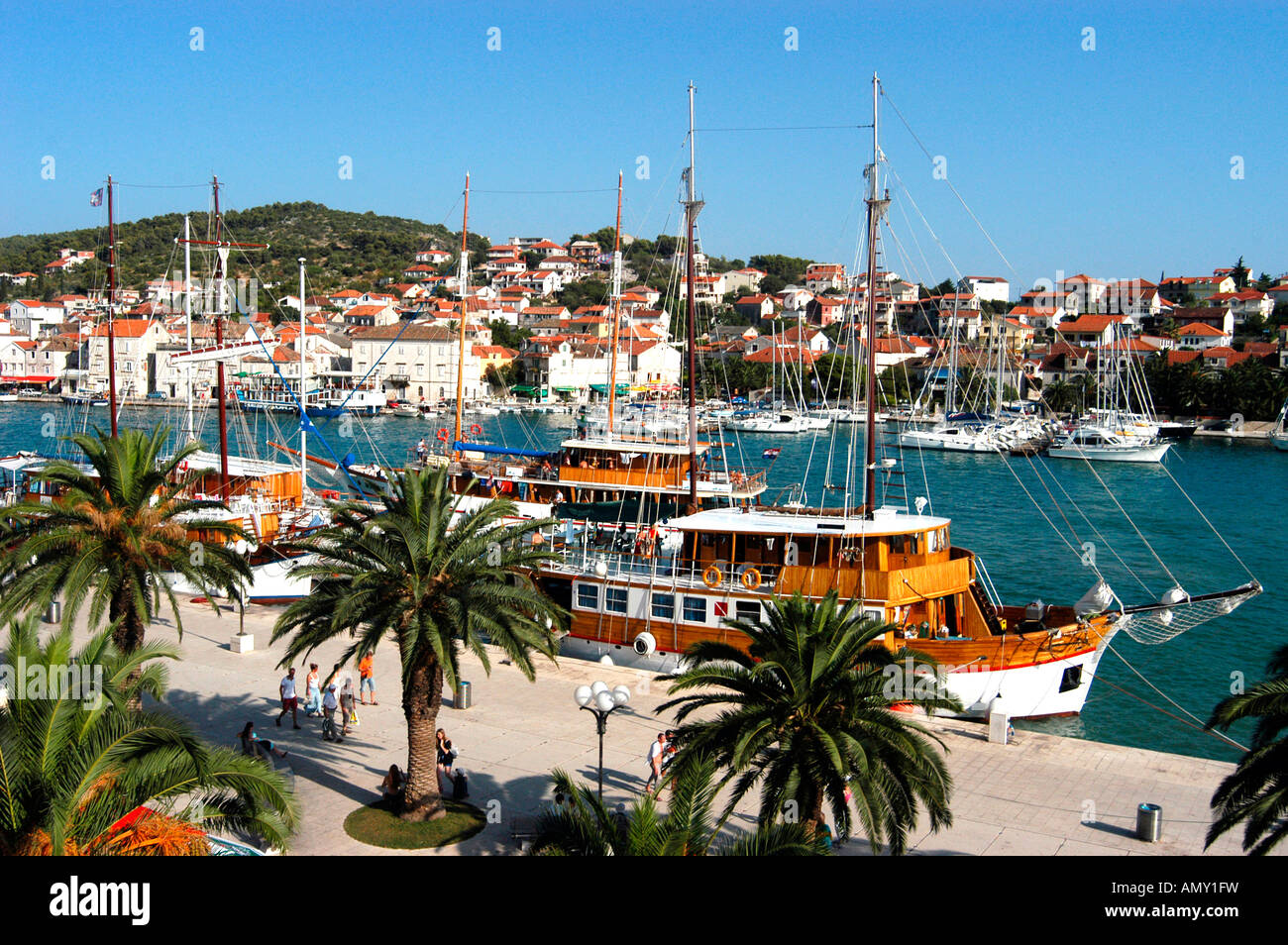 old ships in port of Trogir Croatia Stock Photo - Alamy