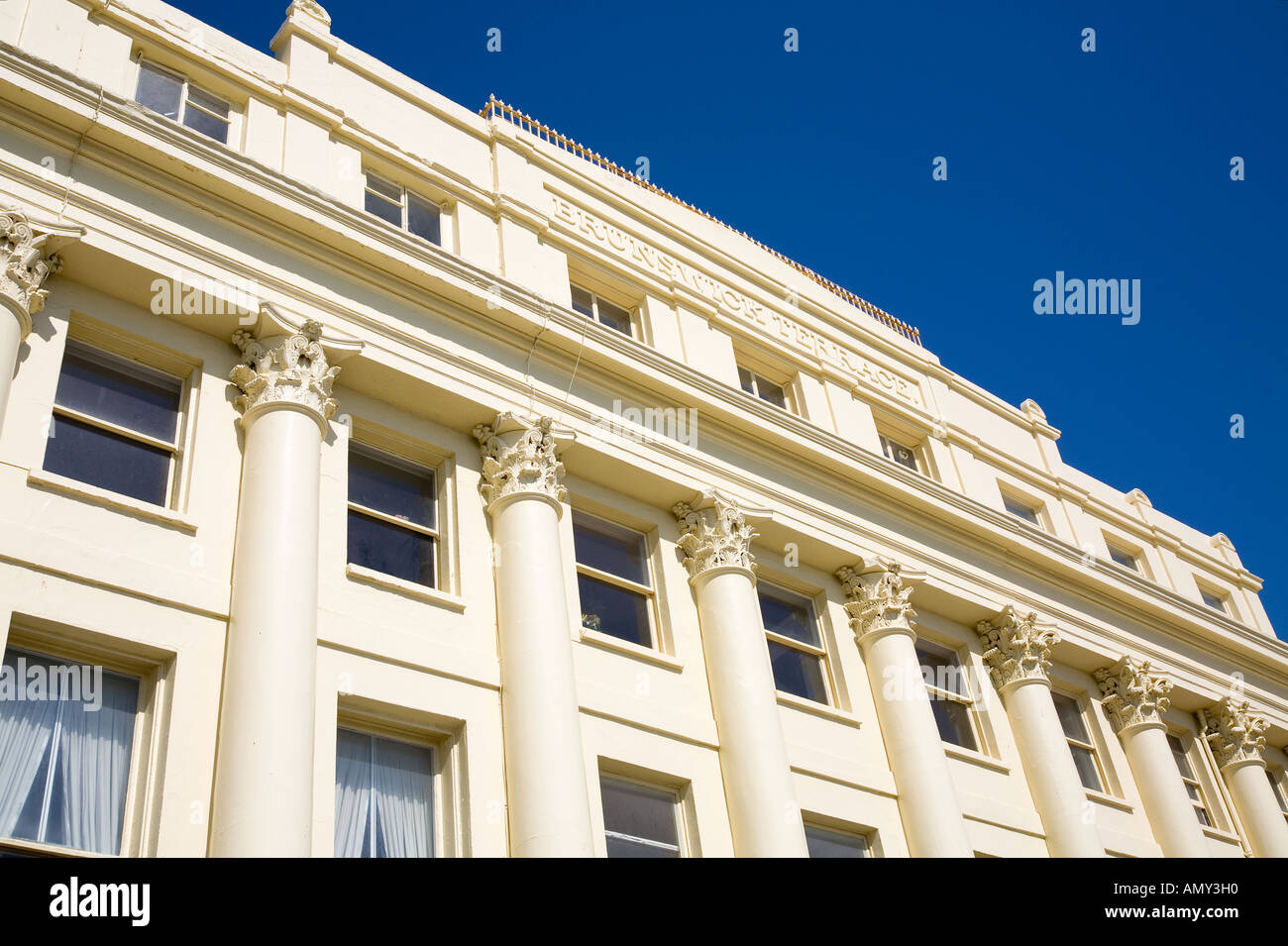 Columns and cornice, Brunswick Terrace, Hove,UK Stock Photo - Alamy