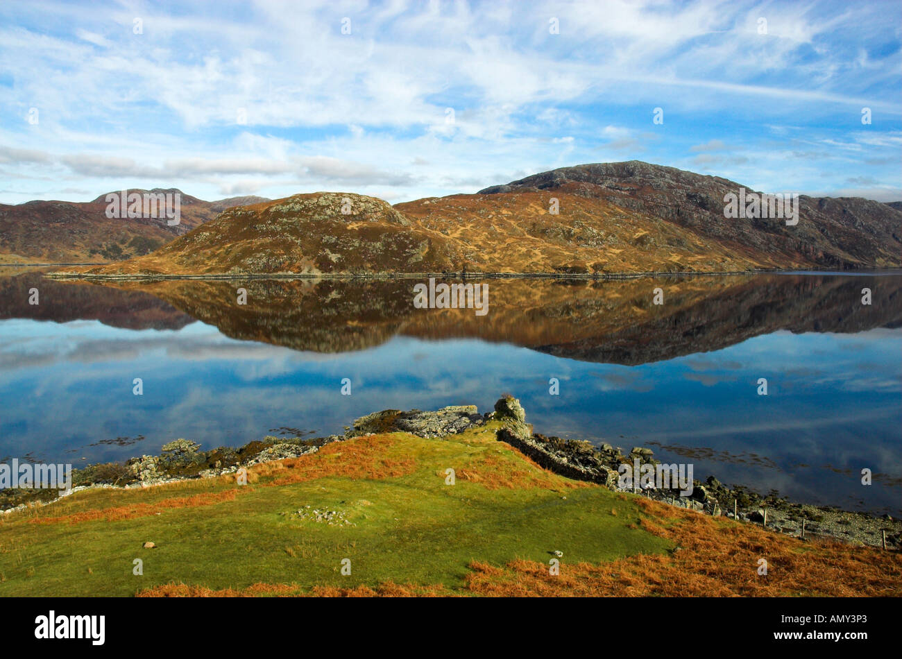 Loch Glencoul Unapool Highland Stock Photo - Alamy
