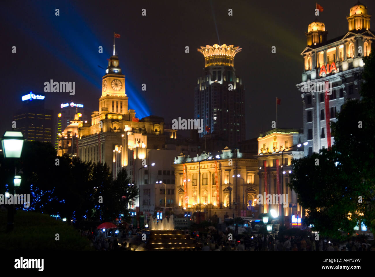 China Shanghai The Bund Waitan view at night Stock Photo - Alamy