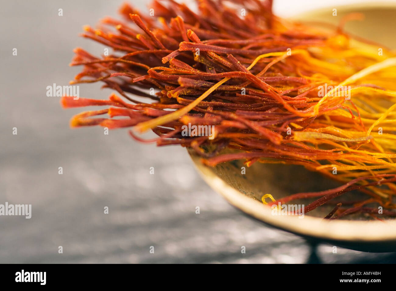 saffron in a bowl, close-up Stock Photo - Alamy