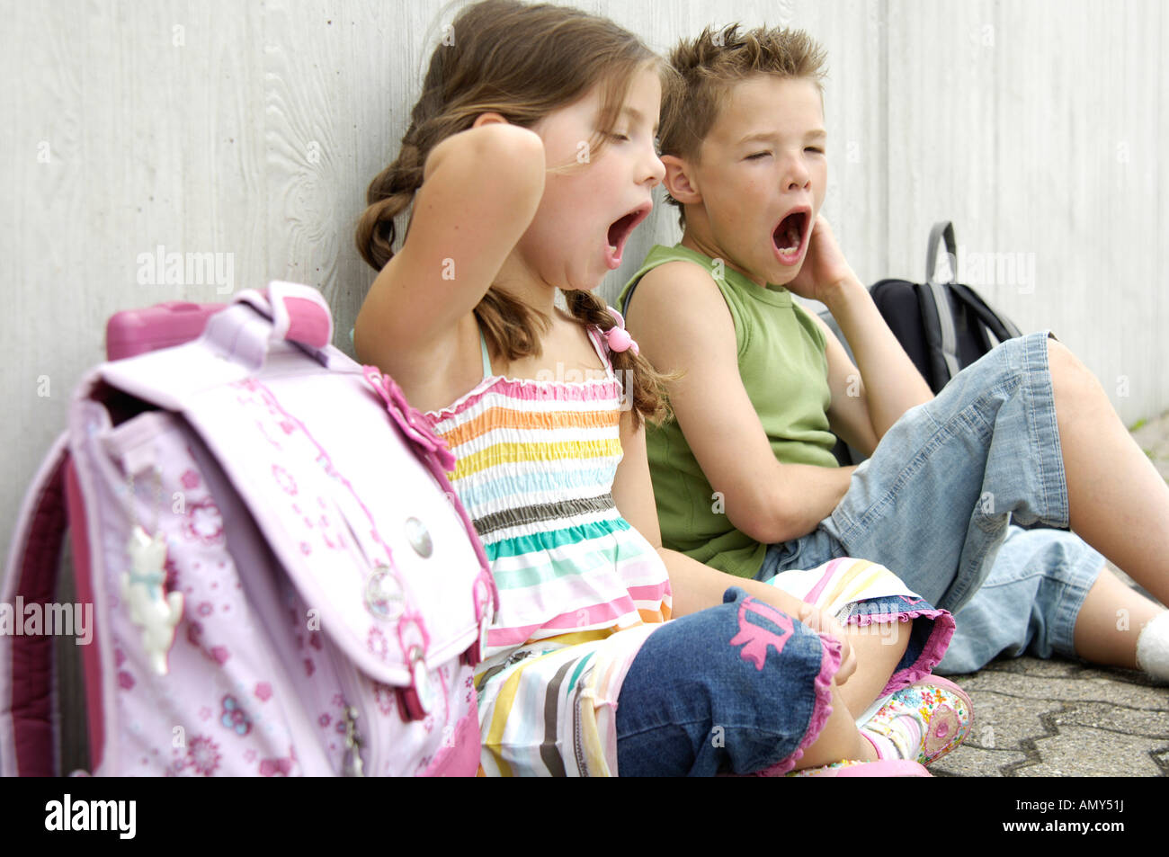 Child yawning school hi-res stock photography and images - Alamy
