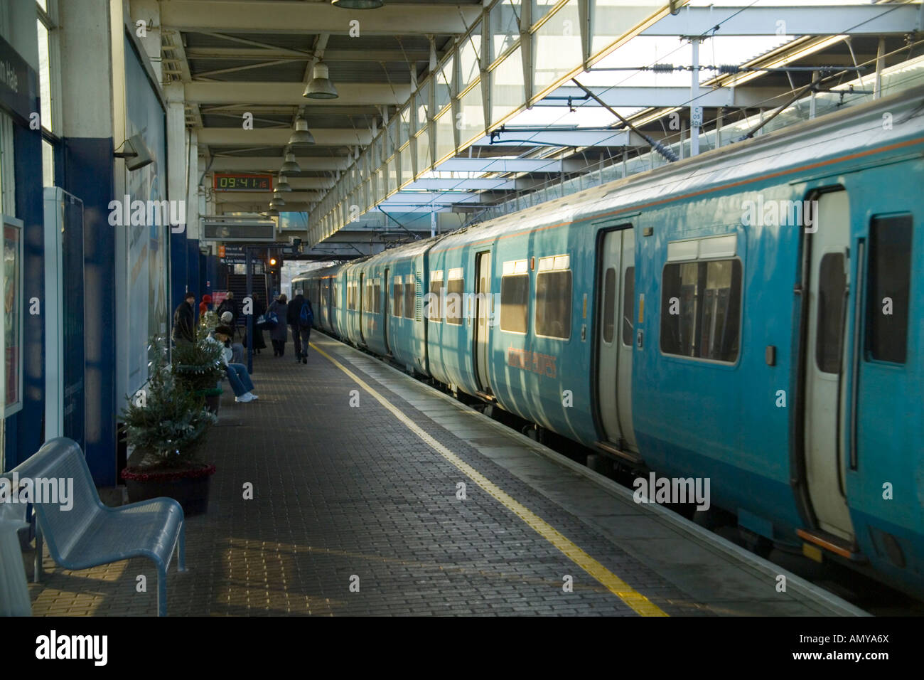 Stansted express train in station Stock Photo - Alamy