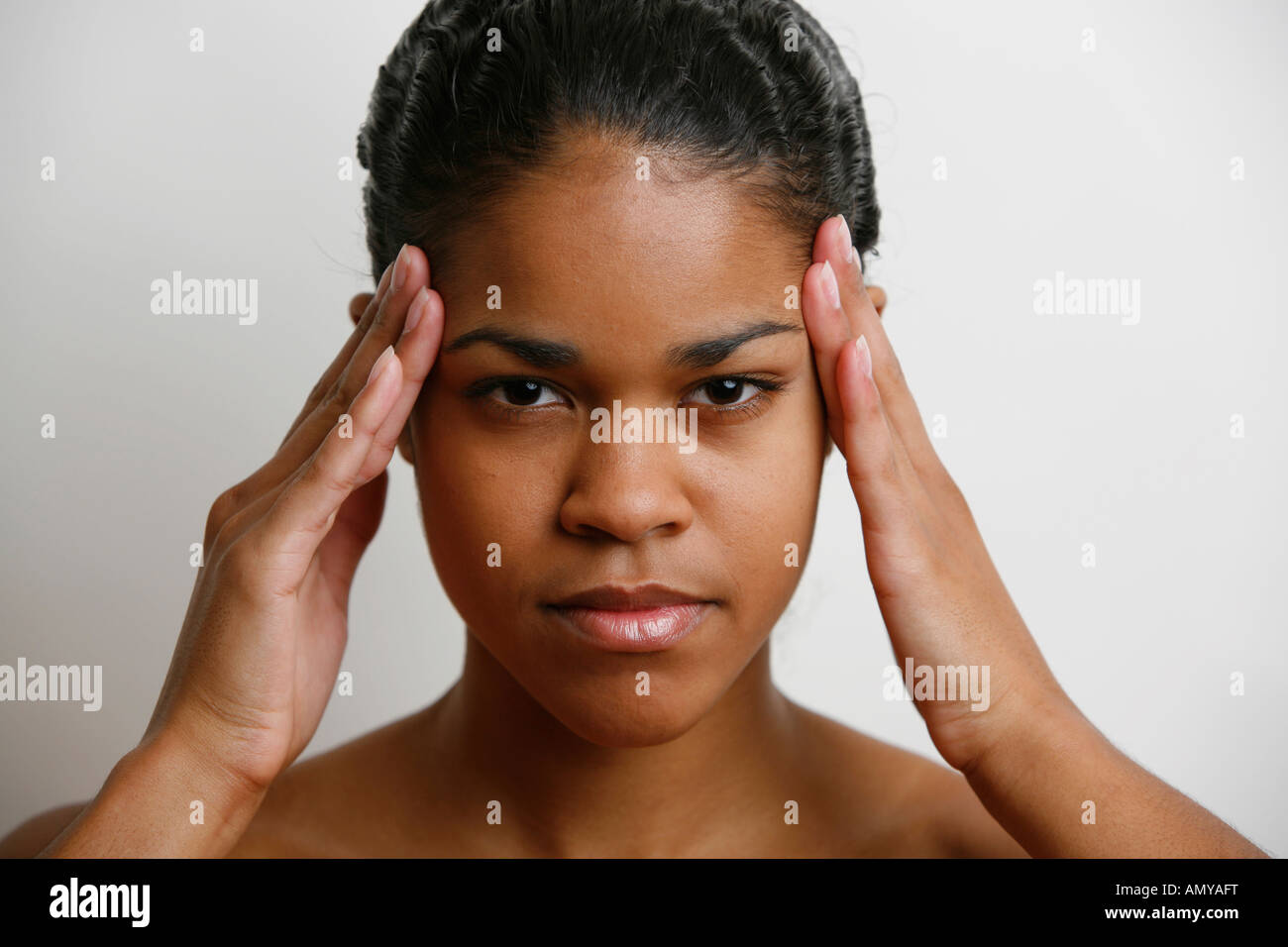 Rubbing forehead head shot hi-res stock photography and images - Alamy
