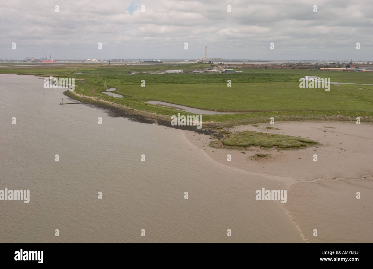 View across the Swale from The Sheppey Crossing bridge Stock Photo - Alamy