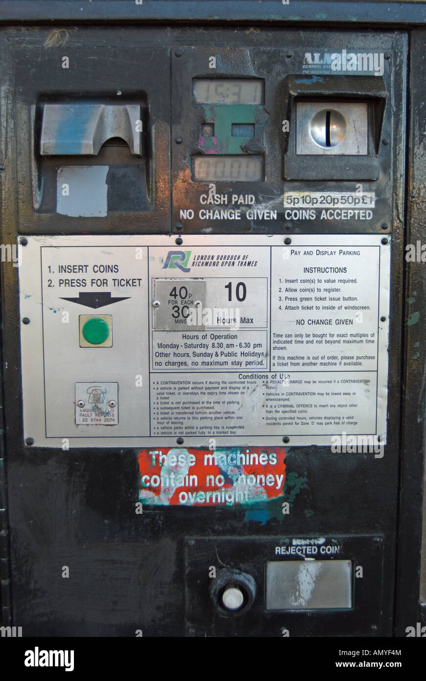 machine for issuing parking permits for pay and display car parking in ...