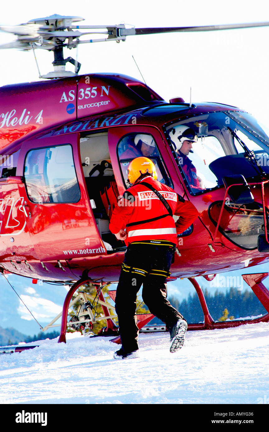 A Rescue Helicopter on the mountain Stock Photo - Alamy