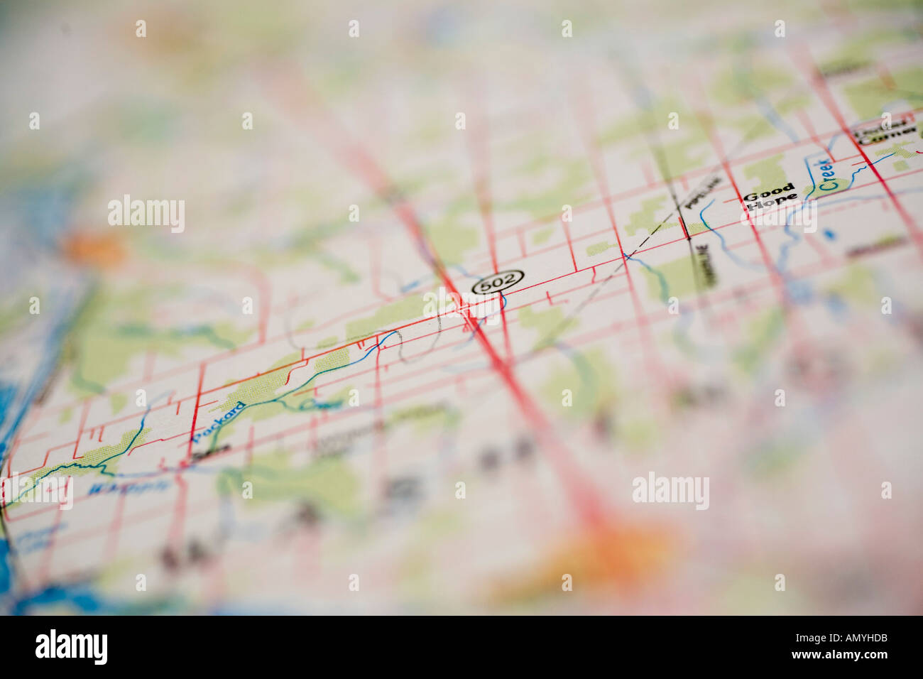 Paper map showing highways Oregon state USA Stock Photo - Alamy