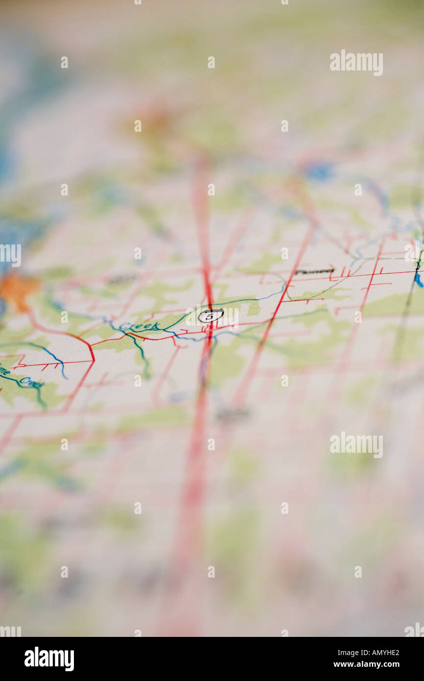 Paper map showing highways Oregon state USA Stock Photo - Alamy
