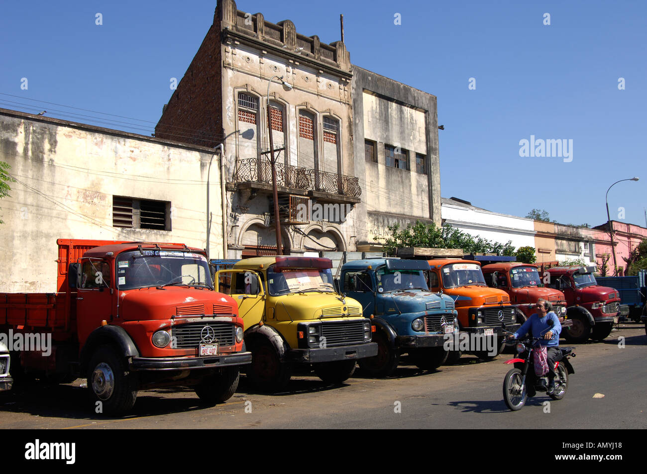 Trucks at the port Asuncion Paraguay Stock Photo - Alamy