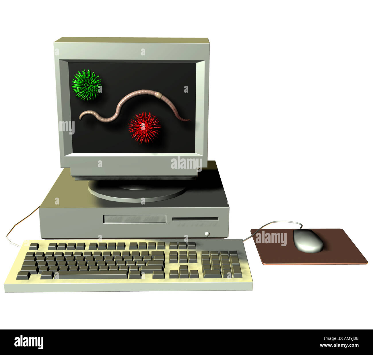 danger of infection through a computervirus in the internet Stock Photo ...