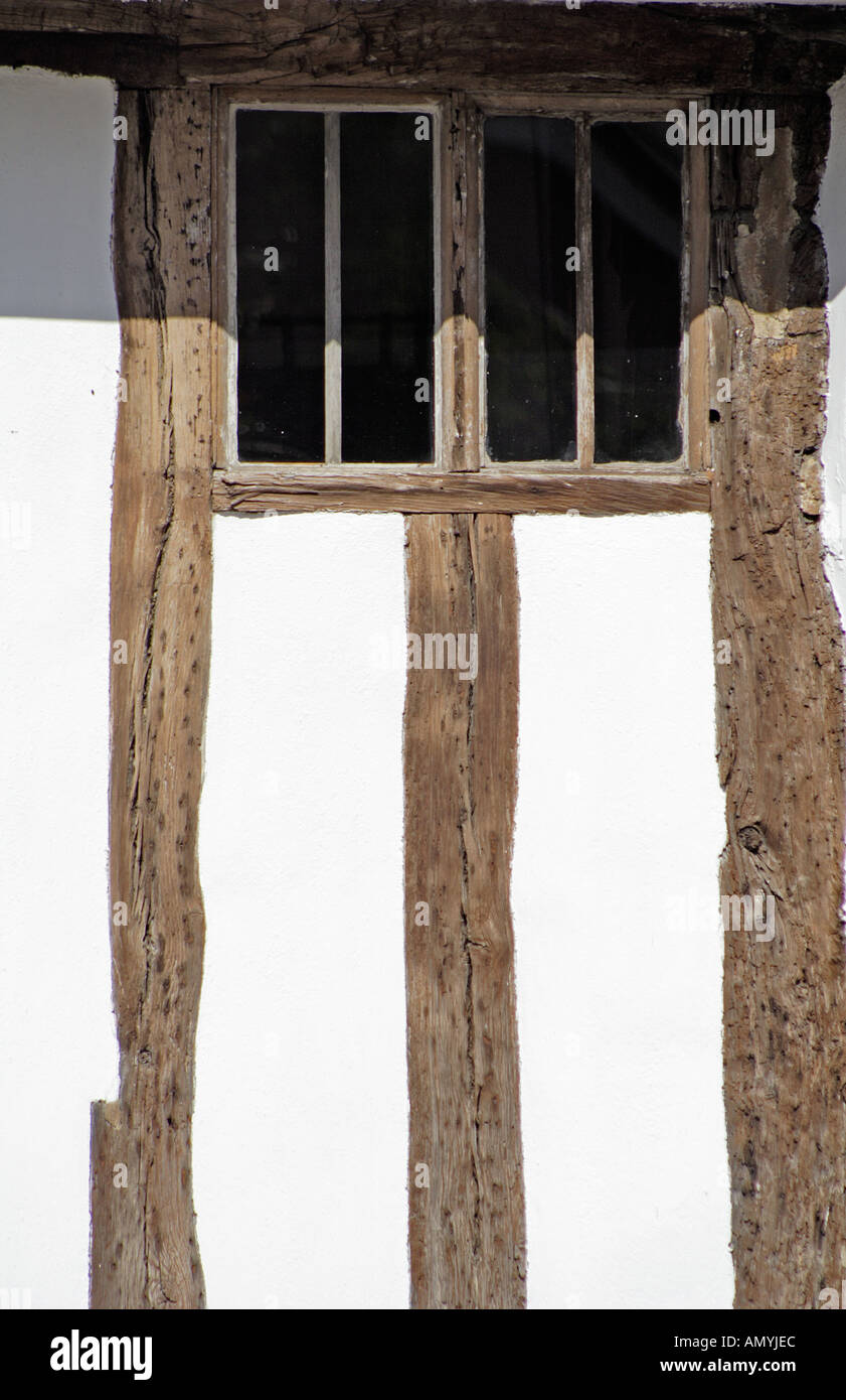 Picturesque window in a close studded timber framed medieval house at ...