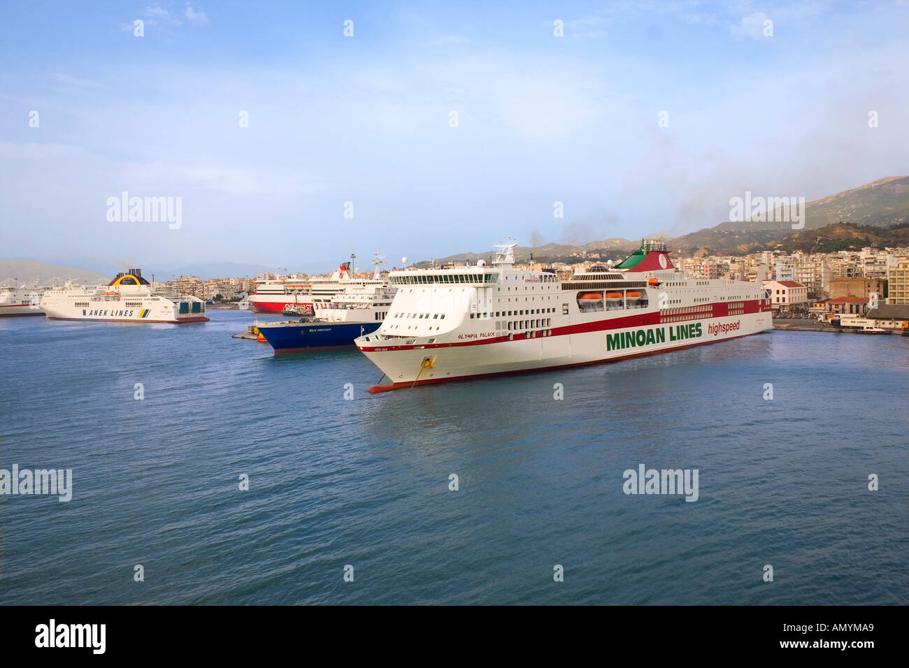 ferryboats in Patras harbour Achaia Peloponnese Greece Stock Photo - Alamy