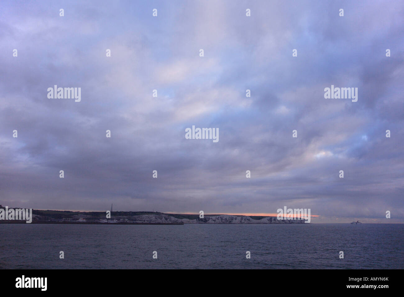 Cloudy dawn over white cliffs of Dover Stock Photo - Alamy