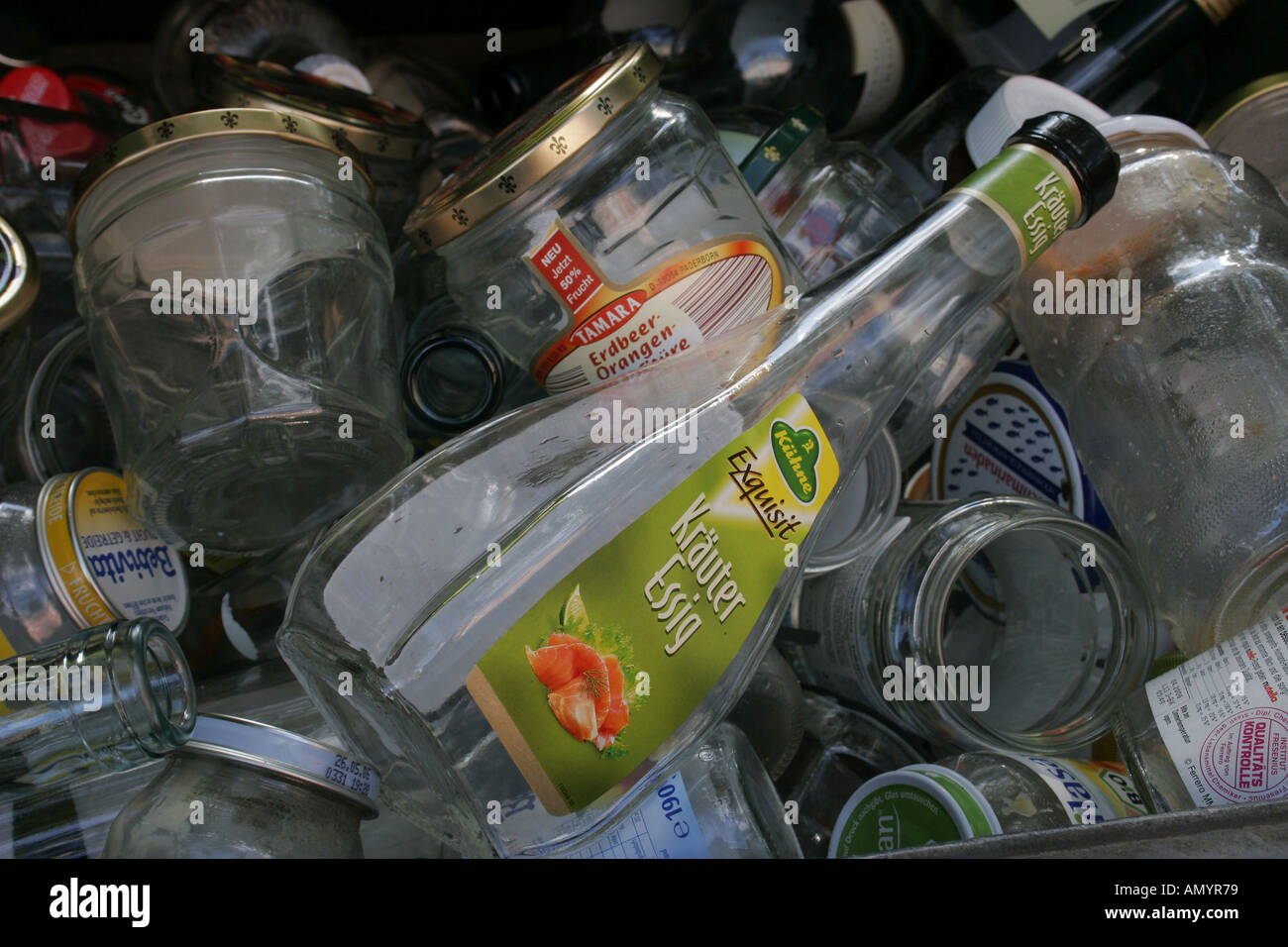 Container with waste glass Stock Photo - Alamy