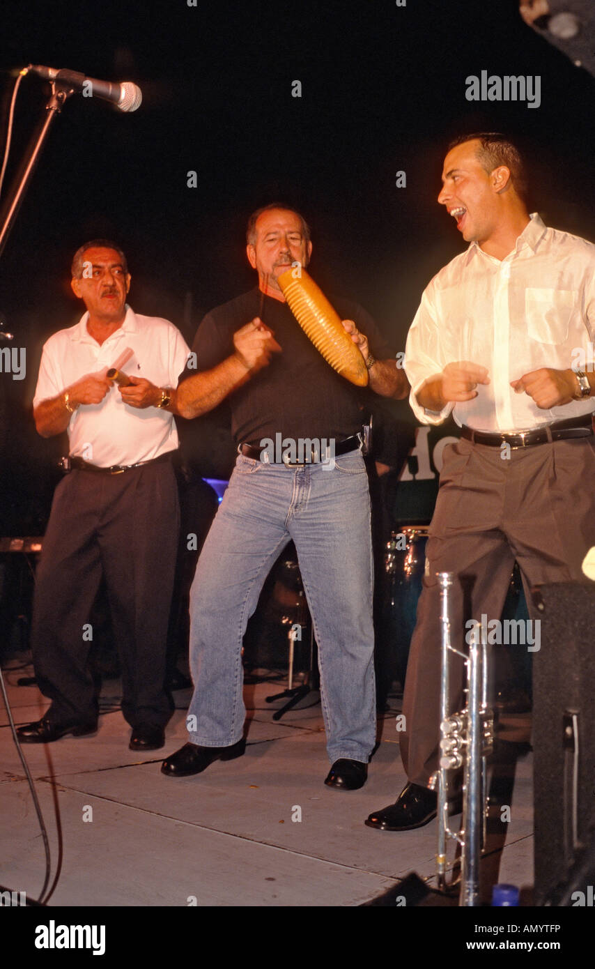 Cuban band performing at a neighborhood festival in Coconut Grove Miami ...