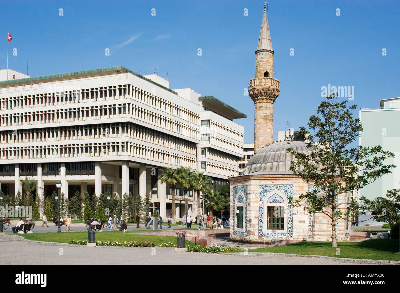 Turkey Izmir Konak Meydani place with Konak Camii mosque Stock Photo ...