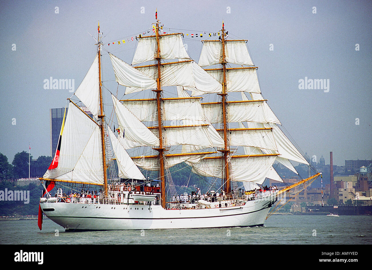 Tall Ship Columbian Bark Gloria New York City Hudson River Stock Photo ...
