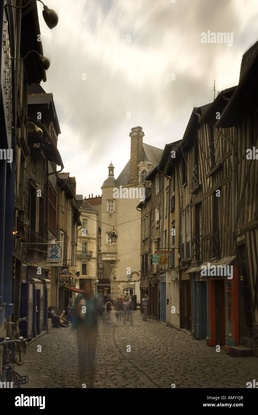 Buildings along a street Stock Photo - Alamy