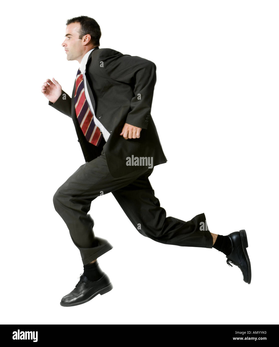 Profile of a businessman running Stock Photo - Alamy
