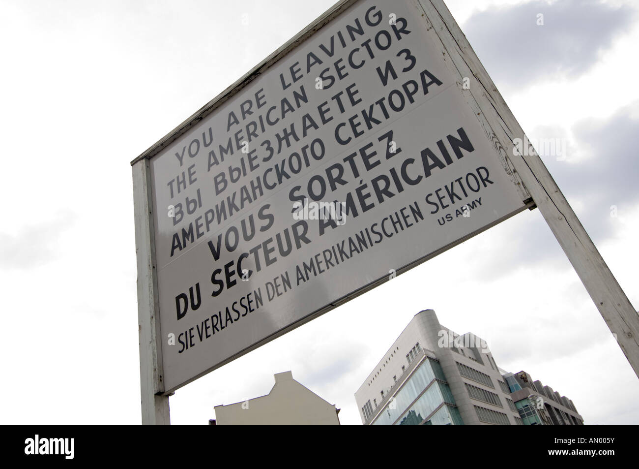 Old signage at Checkpoint Charlie, Berlin, Germany Stock Photo - Alamy
