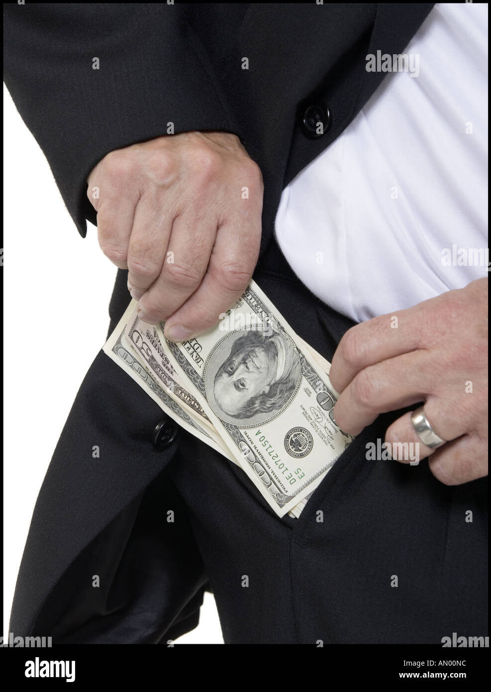 Mid section view of a man pulling out money from his pocket Stock Photo ...