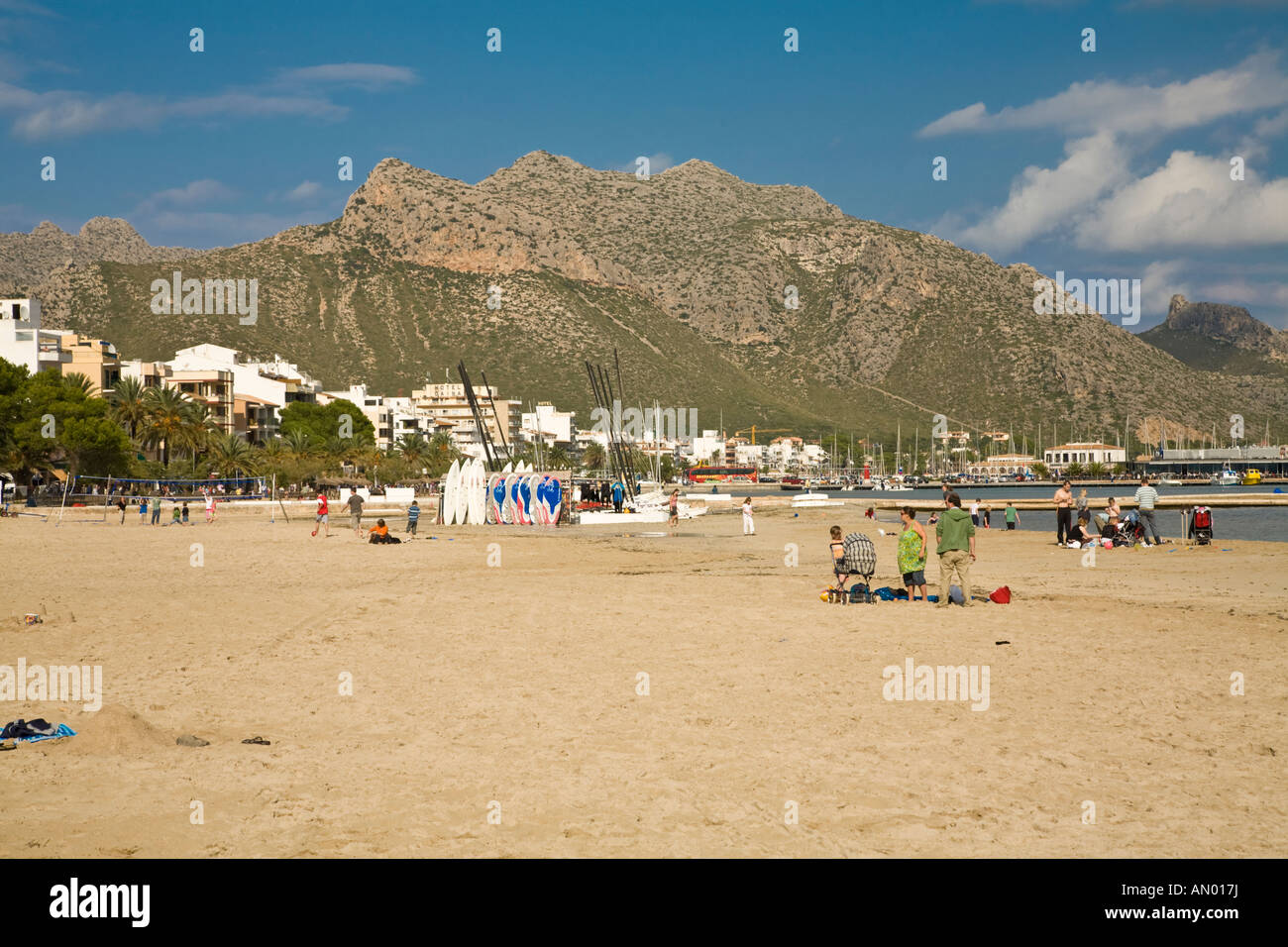 Beach at Port de Pollenca in Majorca Balearic Islands Spain Stock Photo ...