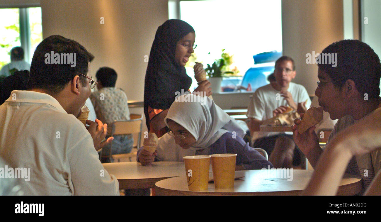 Muslim family eating ice cream in IKEA department store Stock Photo - Alamy