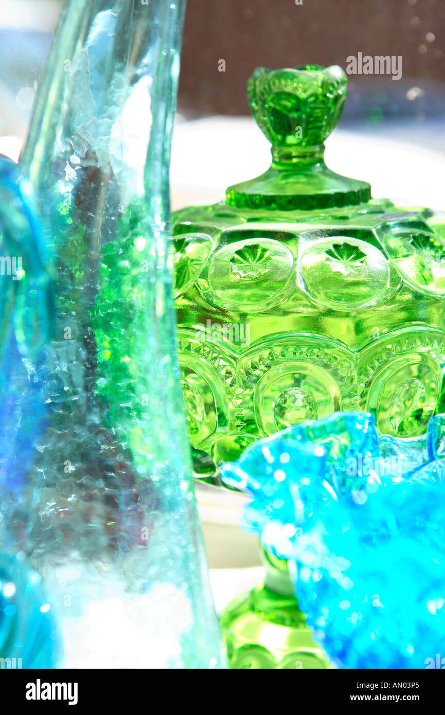 Colorful glass dishes Stock Photo - Alamy