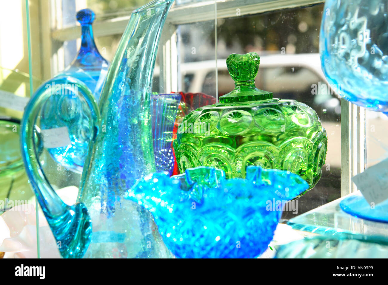 Colorful glass dishes Stock Photo - Alamy