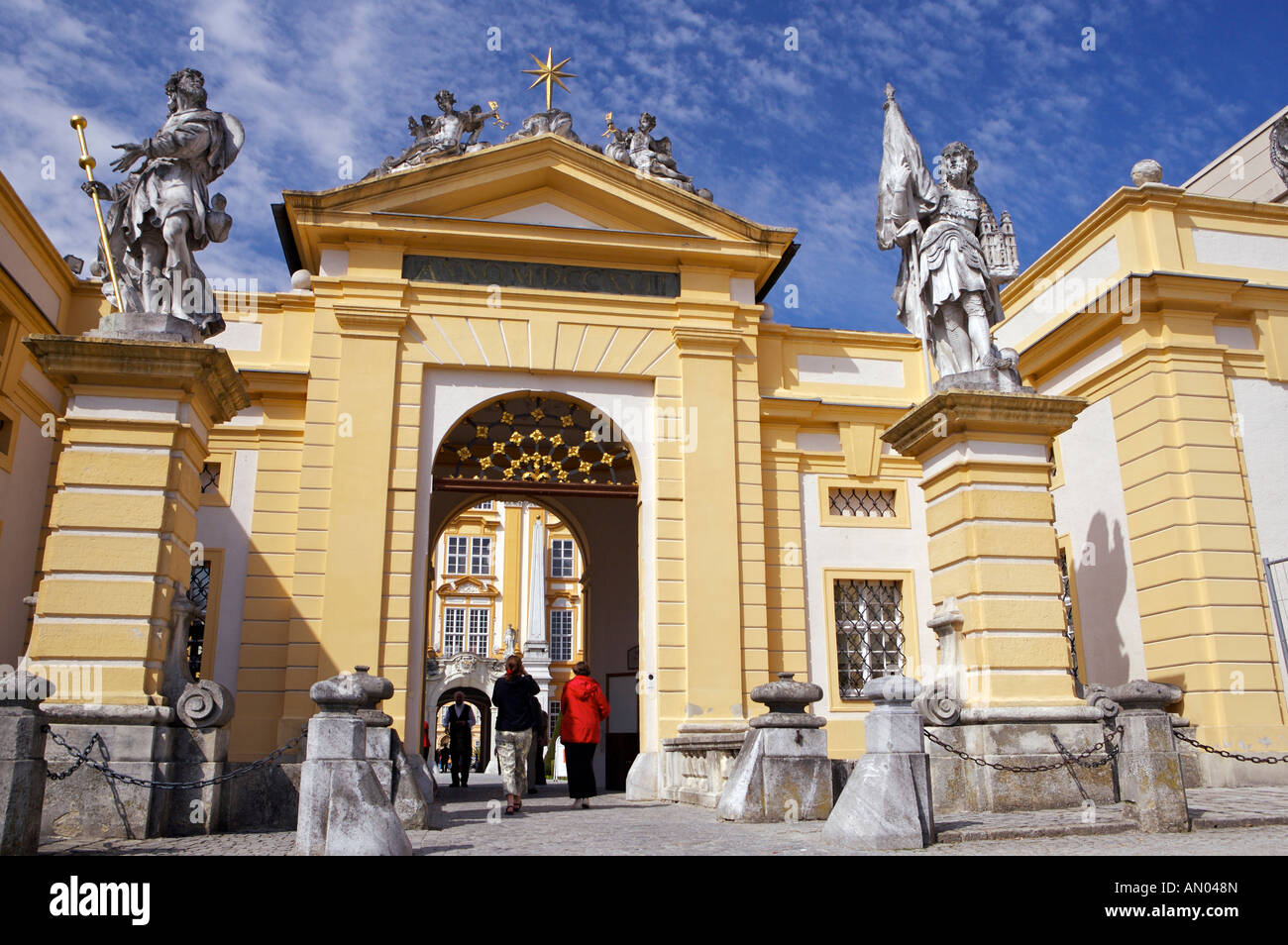 Entrance to the Stift Melk, Monastery, Melk, Austria, Europe. UNESCO ...