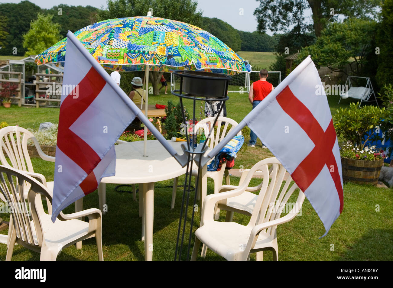 Football soccer garden party England 2006 Stock Photo - Alamy