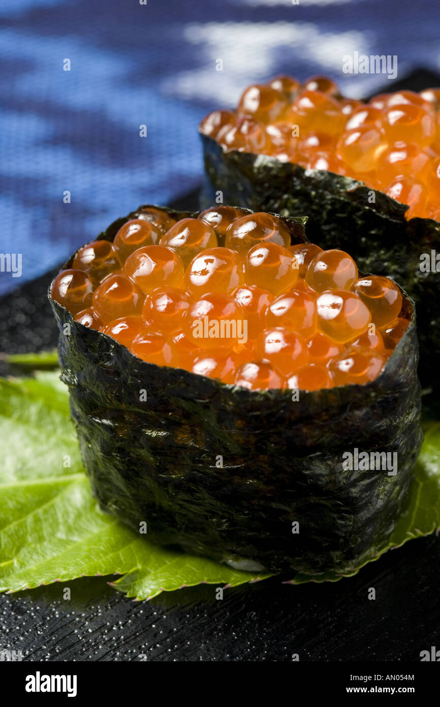 Salmon roe roll Stock Photo - Alamy