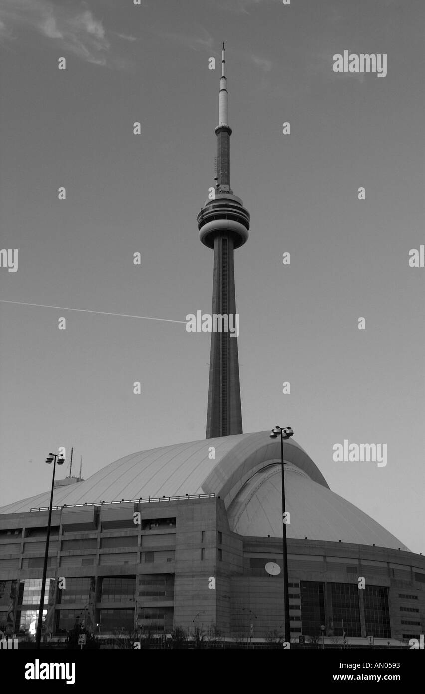 Cn tower and skydome Black and White Stock Photos & Images - Alamy