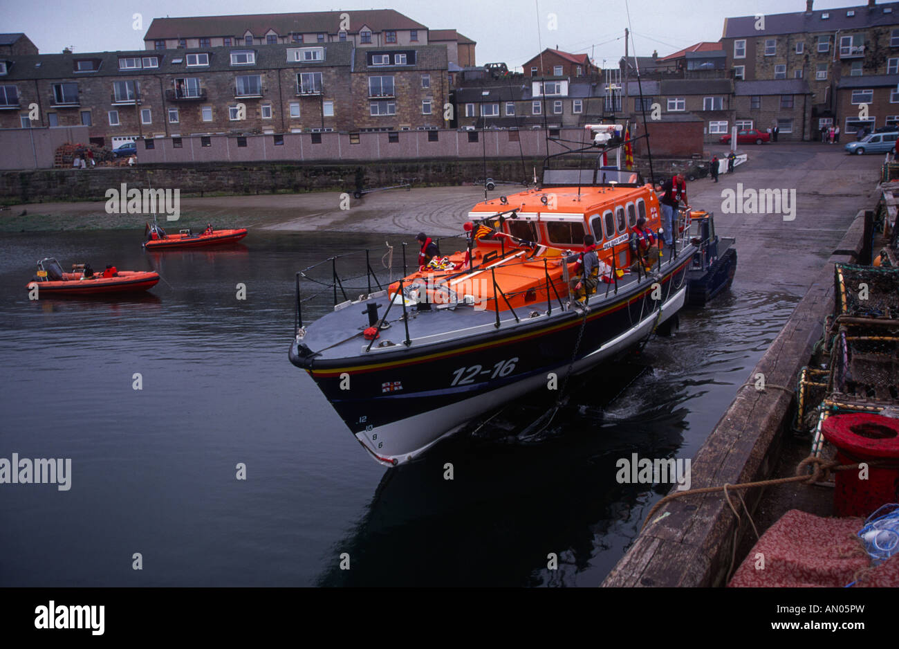 Grace Darling, the Seahouses lifeboat being launched, Northumberland ...