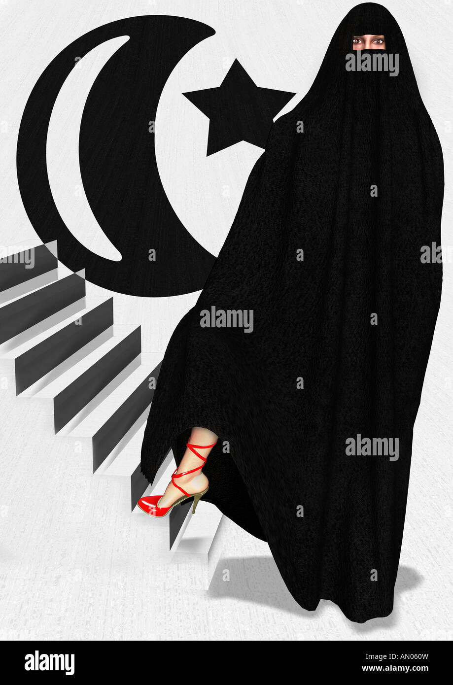 muslim woman showing leg Stock Photo - Alamy