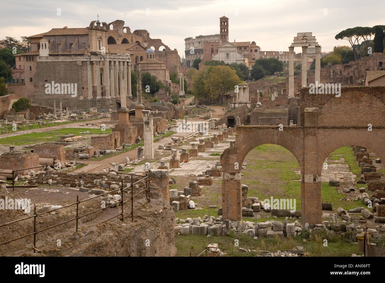 Roman Forum and Colloseum in the background Rome Italy Stock Photo - Alamy