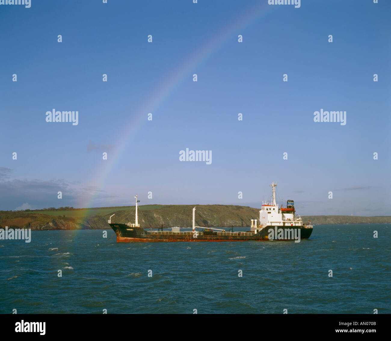 Rainbow and Coastal Tanker Dale Anchorage Milford Haven Dyfed Wales ...
