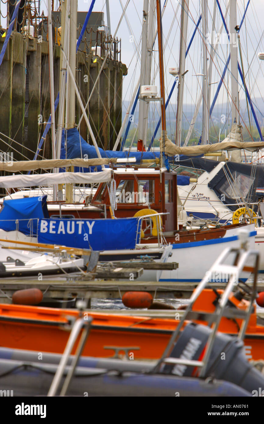port edgar marina on the firth of forth with sail and other boats by ...