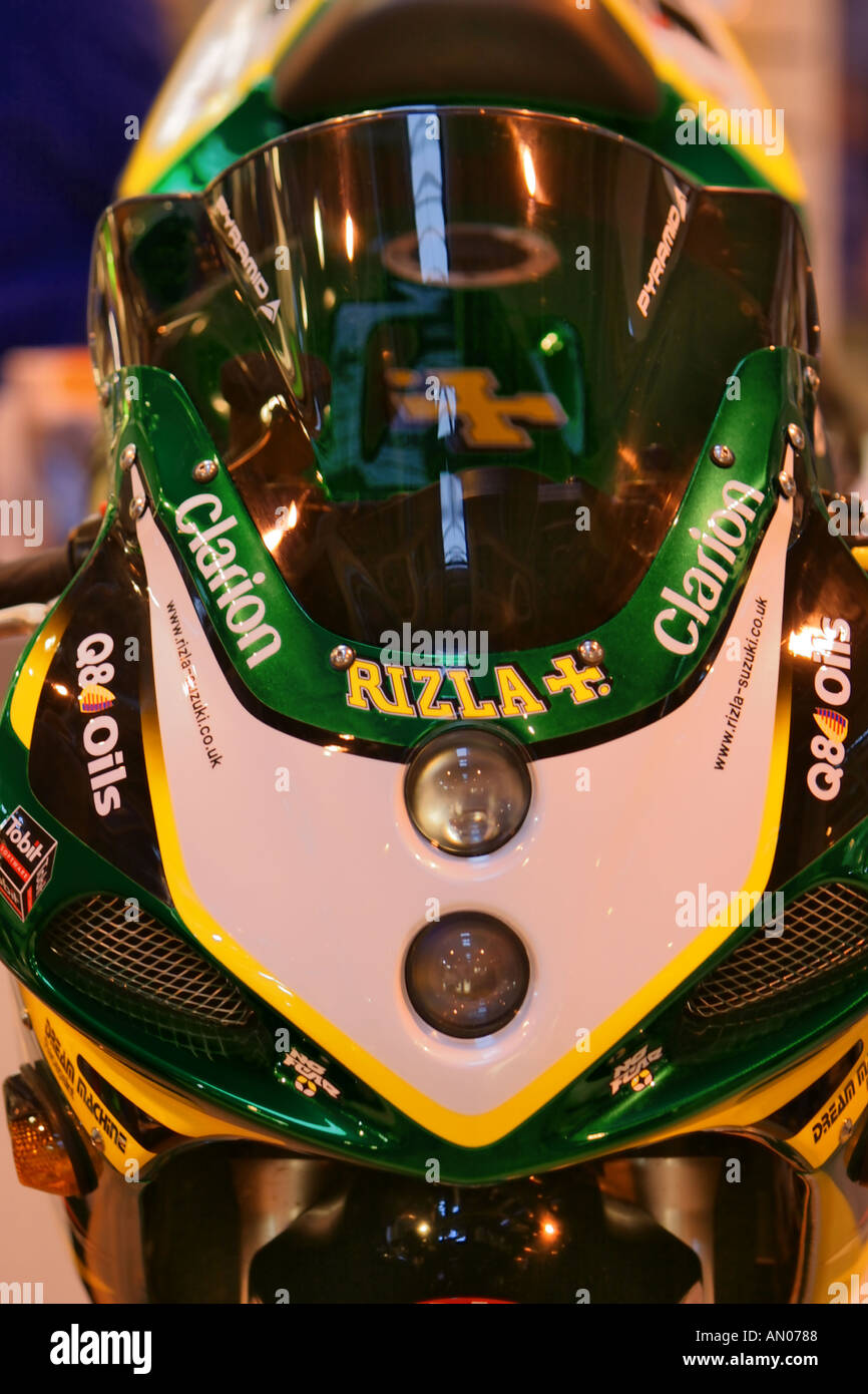 Suzuki bike in Rizla colours Stock Photo - Alamy