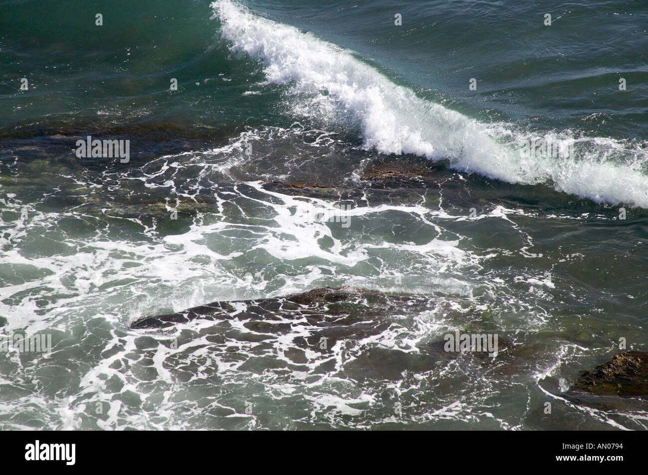 Ocean Waves and Rocks Stock Photo - Alamy