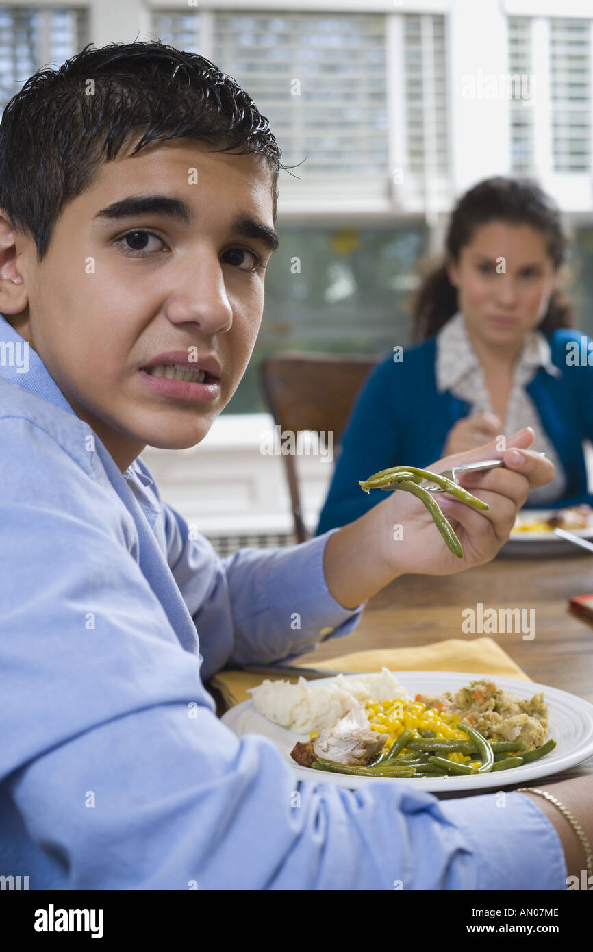Woman Eating Meal Vegetables Beans High Resolution Stock Photography ...