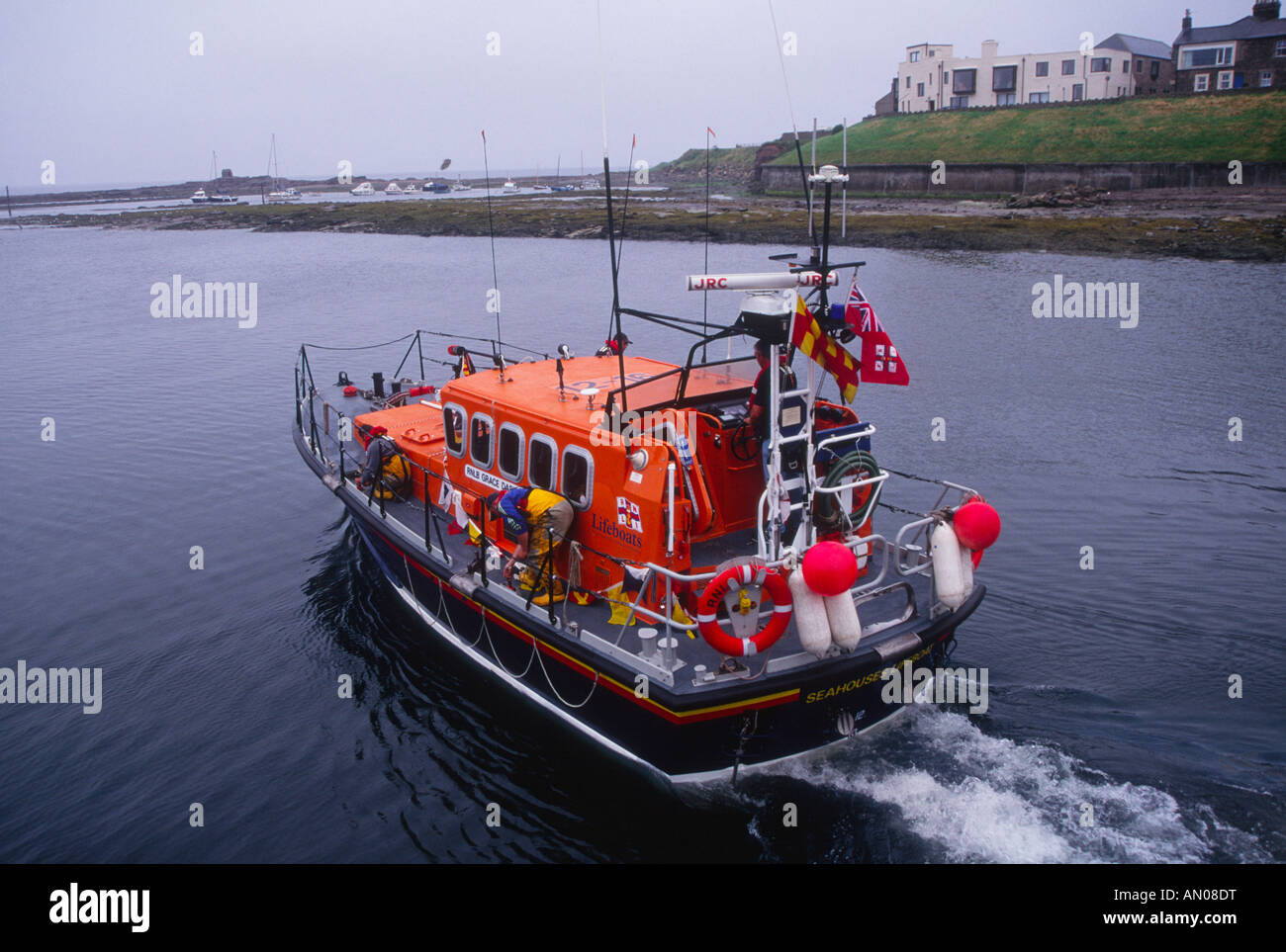 Grace Darling, the Seahouses lifeboat being launched, Northumberland ...