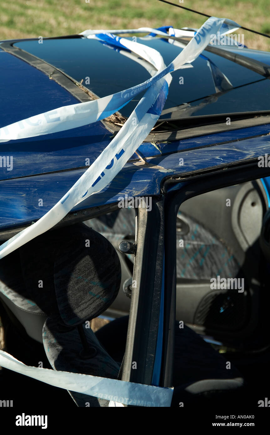 Car crashed police aware tape hi-res stock photography and images - Alamy