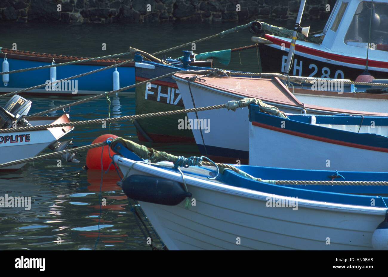 Boats in Coverack Cornwall Stock Photo - Alamy