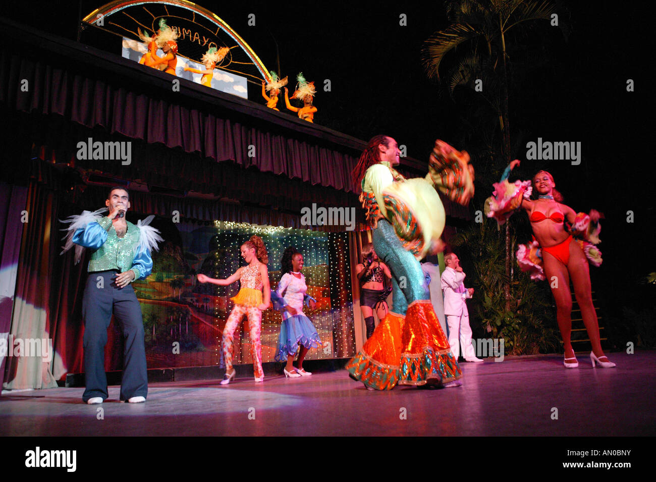 Dancers in costume perform at the Rumayor Cabaret, Pinar del Rio, Cuba ...