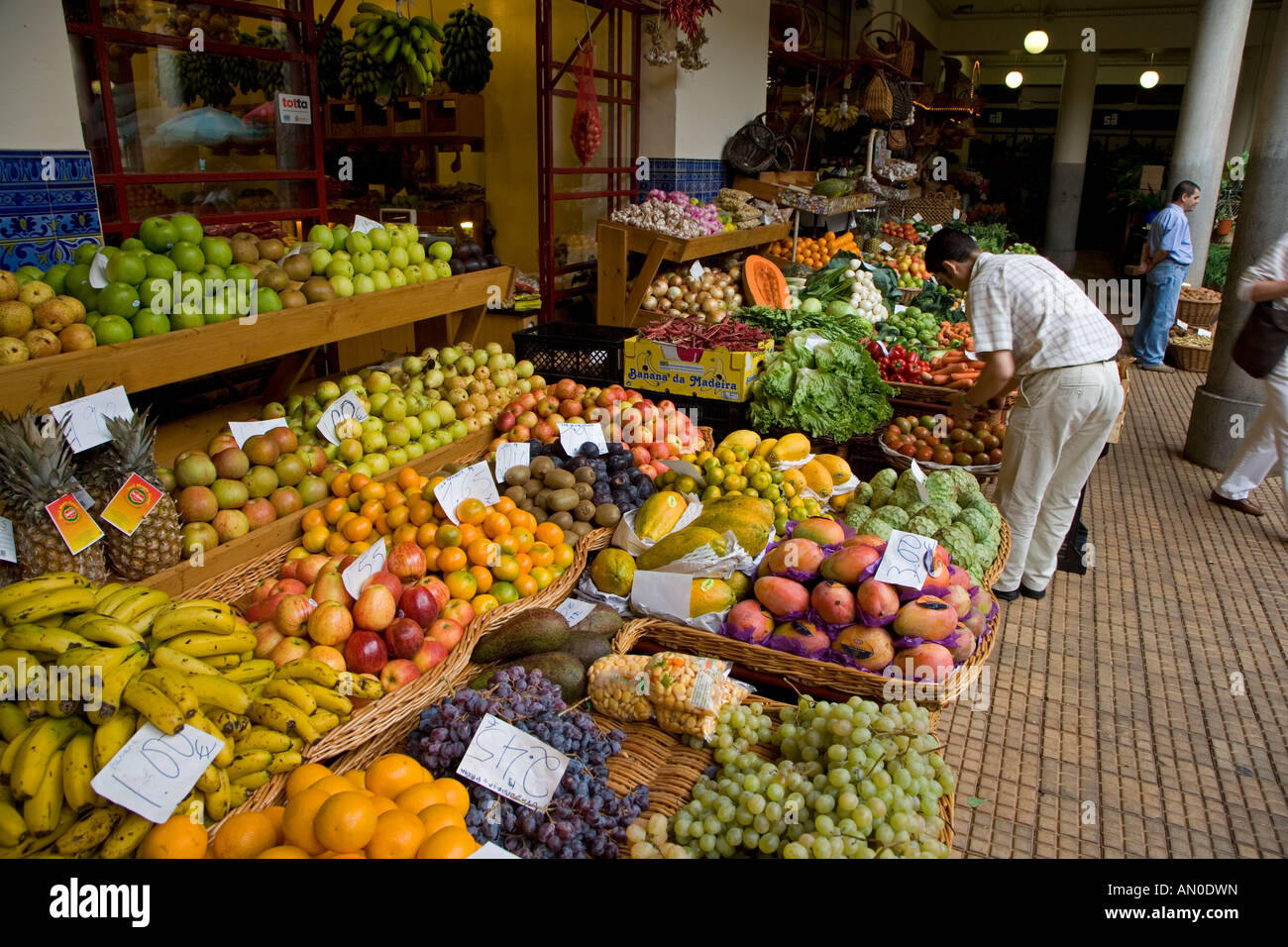 Green Grocers stall Funcal Madeira Stock Photo - Alamy